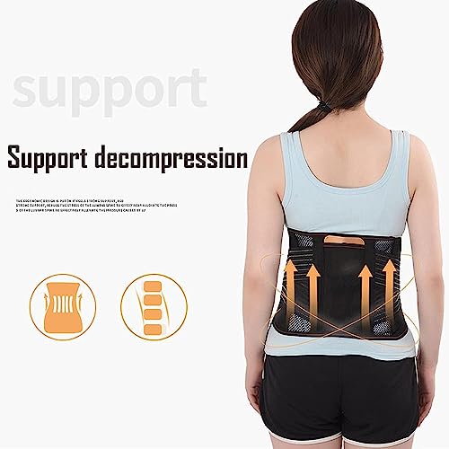 Orthopedic Tourmaline Self-Heating Magnetic Steel Bone Waist Belt Men Women Lumbar Support Back Brace Belt with 3pcs Pad,Black 2023,L