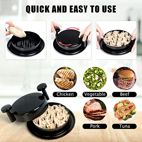 bomis Chicken Shredder Shred Machine, Chicken Shredder Tool Twist, Meat Shredder with Handles and Non-Skid Base, Shred Machine Tool for Pork, Beef and Chicken,Dishwasher Safe - Black