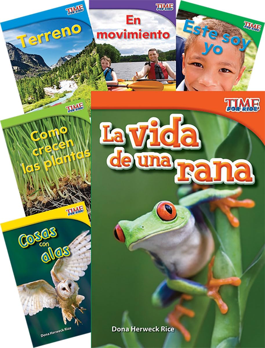 Teacher Created Materials - TIME for Kids Informational Text Readers (Spanish) Set 1 - 10 Book Set - Grade 1 - Guided Reading Level A - I