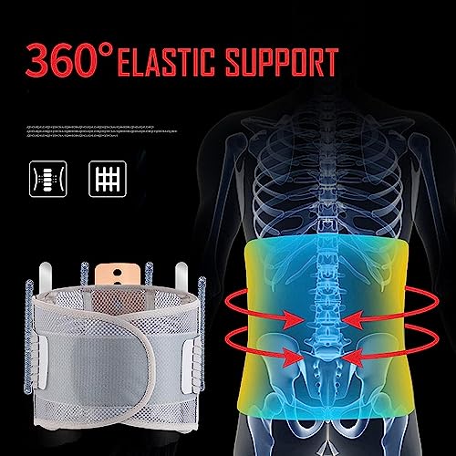 Orthopedic Tourmaline Self-Heating Magnetic Steel Bone Waist Belt Men Women Lumbar Support Back Brace Belt with 3pcs Pad,Black 2023,L
