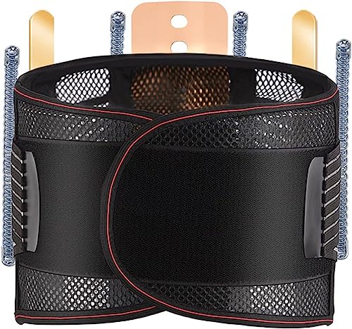 Orthopedic Tourmaline Self-Heating Magnetic Steel Bone Waist Belt Men Women Lumbar Support Back Brace Belt with 3pcs Pad,Black 2023,L