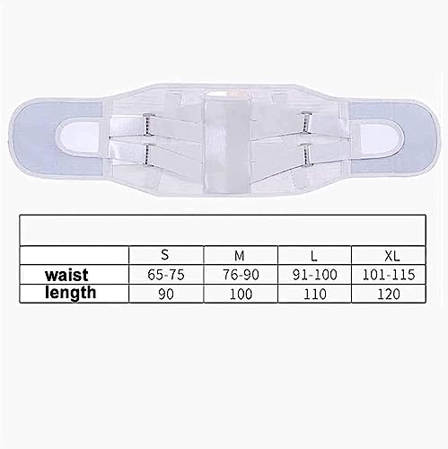 Widen Lumbar Support Orthopedic Tourmaline Self-Heating Magnetic Steel Bone Rod Waist Belt Lumbar Support Back Brace Belt with 3 Piece Pads Men Women,XL,Grey