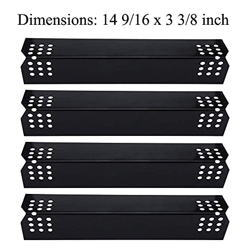 GasSaf 14 9/16" Heat Shield, Flame Tamer, Burner Covers, Porcelain Steel Heat Plate Replacement for Kenmore, Nexgrill, Grill Master 720-0697, 720-0737 and Others (4 PCS)