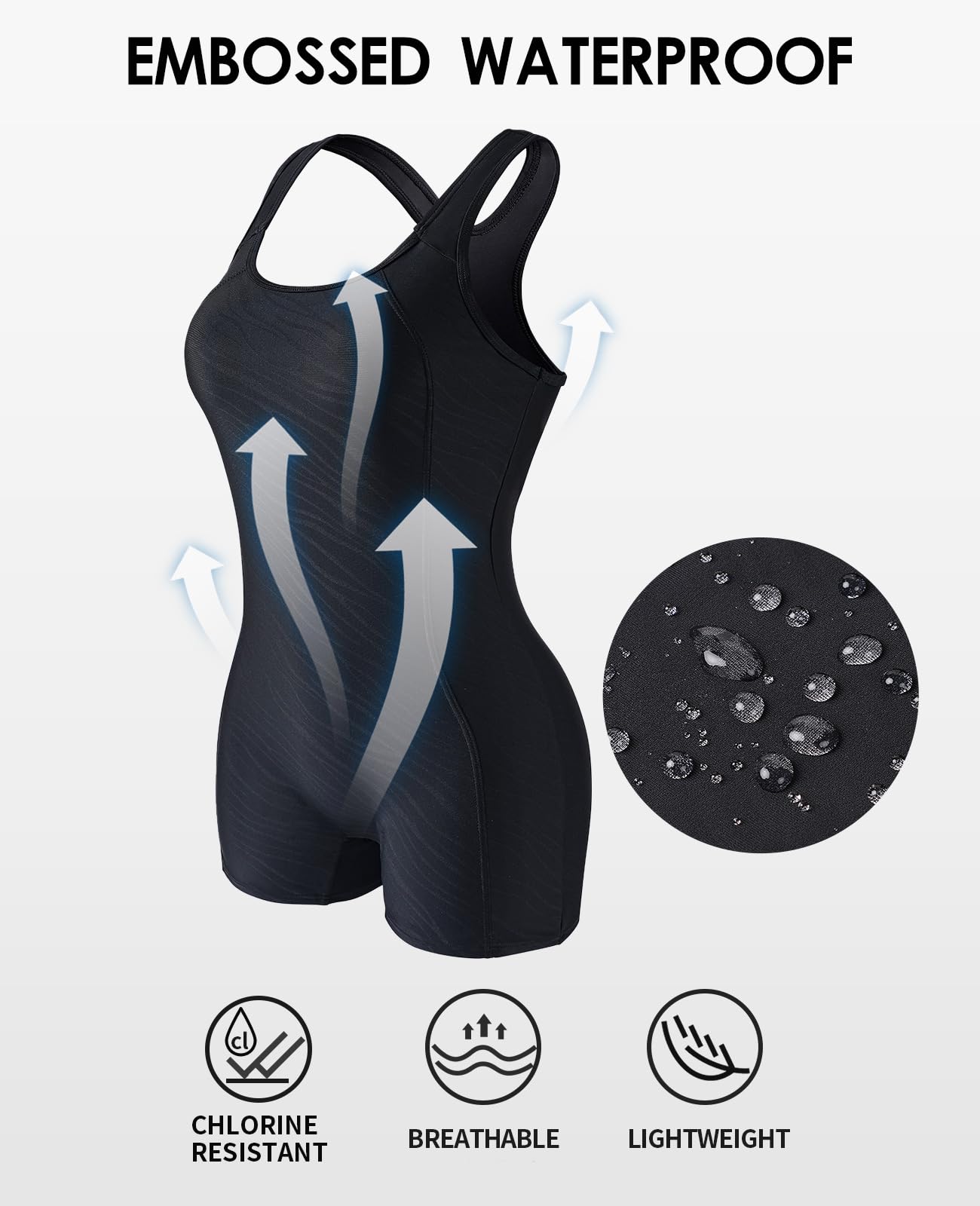 beautyin Women Boyleg One Piece Sports Training Bathing Suit Lap Swimming Wear