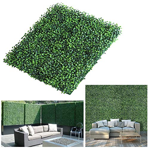Goasis Lawn Artificial Boxwood Fence Panels Topiary Hedge Plant UV Protected Privacy Screen Outdoor Indoor Use Garden Fence Backyard Home Decor Greenery Walls (24 Pack)