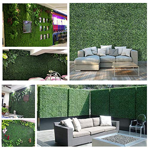 Goasis Lawn Artificial Boxwood Fence Panels Topiary Hedge Plant UV Protected Privacy Screen Outdoor Indoor Use Garden Fence Backyard Home Decor Greenery Walls (24 Pack)