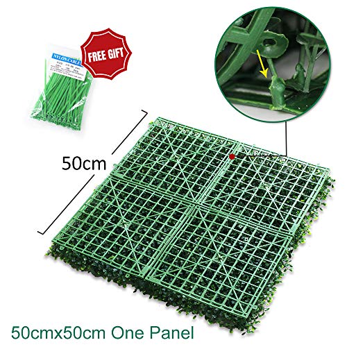 Goasis Lawn Artificial Boxwood Fence Panels Topiary Hedge Plant UV Protected Privacy Screen Outdoor Indoor Use Garden Fence Backyard Home Decor Greenery Walls (24 Pack)