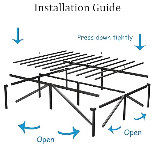 Jebosam King Size Bed Frame 14 inch Heavy Duty Steel Support 2500 lbs Bed Frame King No Box Spring Needed Easy to Assemble Non-Slip Noise Free Black Metal Bed Frame King Size