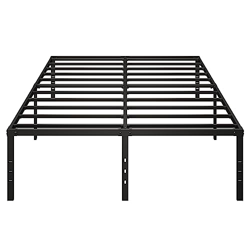 Jebosam King Size Bed Frame 14 inch Heavy Duty Steel Support 2500 lbs Bed Frame King No Box Spring Needed Easy to Assemble Non-Slip Noise Free Black Metal Bed Frame King Size