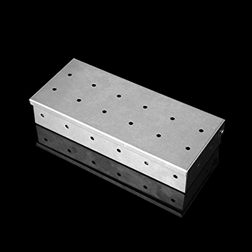 Smoker Box for Gas Grilling β Stainless Steel Grilling Basket with Tray Holder Attachment β Flip Open Top Panel Iron Box β Heavy Duty Stainless Steel Construction β Adds Real Smoke Flavor
