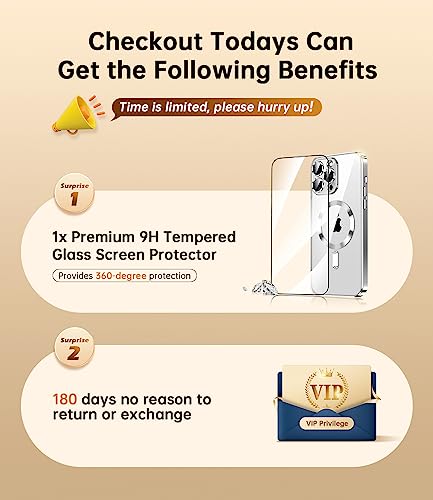 Waldeng for iPhone 13 Pro Max Case with Integrated Camera Lens Protection, [Seamless Work with Magsafe] [Metallic Glossy Soft Bumper], Diamond Clear Stylish Case for iPhone 13 Pro Max, Shiny Silver