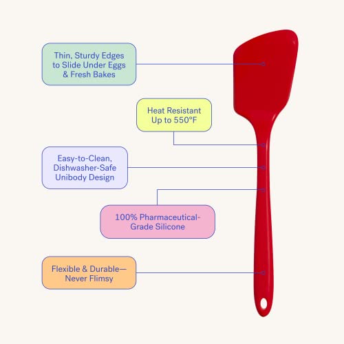 GIR: Get It Right Premium Silicone Spatula Turner | Heat-Resistant up to 550°F | Nonstick Large Pancake Flipper, Egg Spatula, Kitchen Spatula | Ultimate - 13 IN, Studio