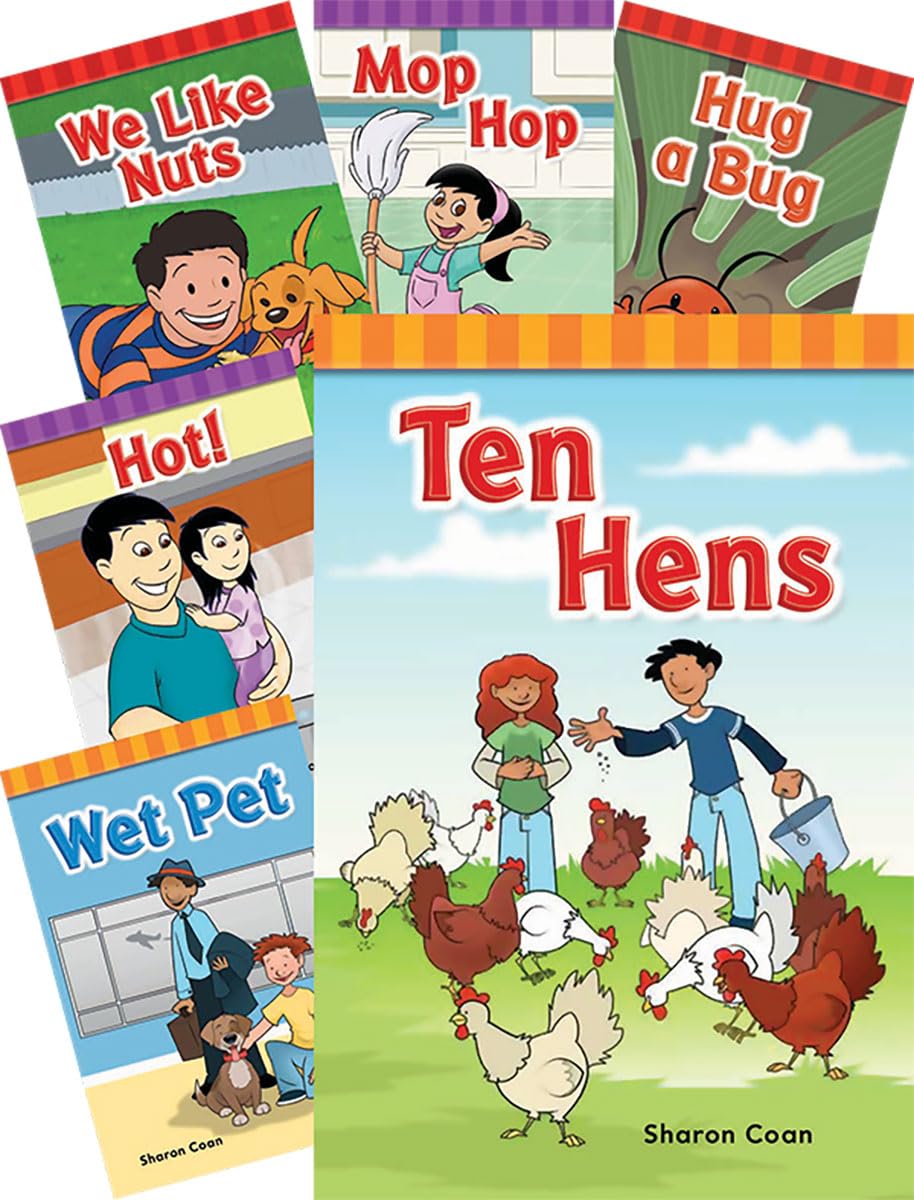 Teacher Created Materials - Classroom Library Collections: Short E,O,U Rimes - 6 Book Set - Grades Prek-1 - Guided Reading Level A - B