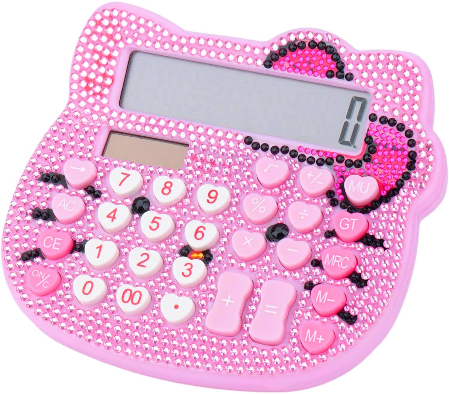 Women Calculators,Desktop Calculator 12 Digit with Large LCD Display and Sensitive Button, Solar and Battery Dual Power, Standard Function for Office, Home, School (Pink+Pink)