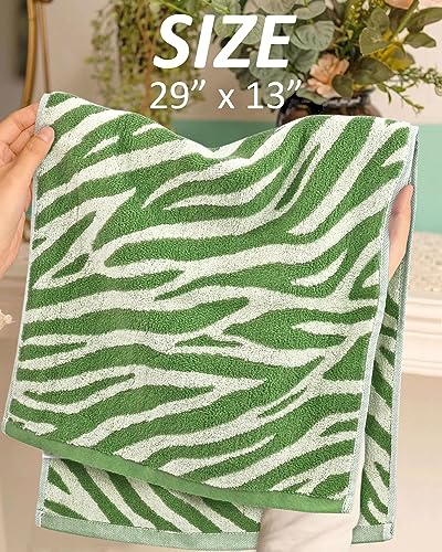 Jacquotha Zebra Stripe Hand Towels for Bathroom Kitchen Multicolored - Cotton Face Towels Hand Towel Set of 4, Cute Patterned Towel, 29” x 13”