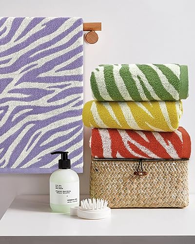 Jacquotha Zebra Stripe Hand Towels for Bathroom Kitchen Multicolored - Cotton Face Towels Hand Towel Set of 4, Cute Patterned Towel, 29” x 13”
