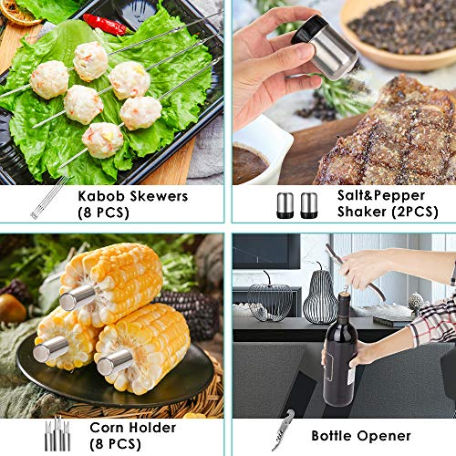 BBQ Grill Tools Set, 32PCS Extra Thick Stainless Steel Grill Accessories with Long Handles, Carry Case, Grill Utensils Gift for Men Women Camping Backyard Barbecue