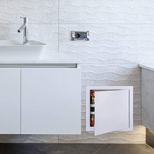 PNKKODW Plumbing Access Panel for Drywall 14 x 14 Inch Plastic Access Door Wall Access Panel Ceiling Reinforced Hinged Durable White