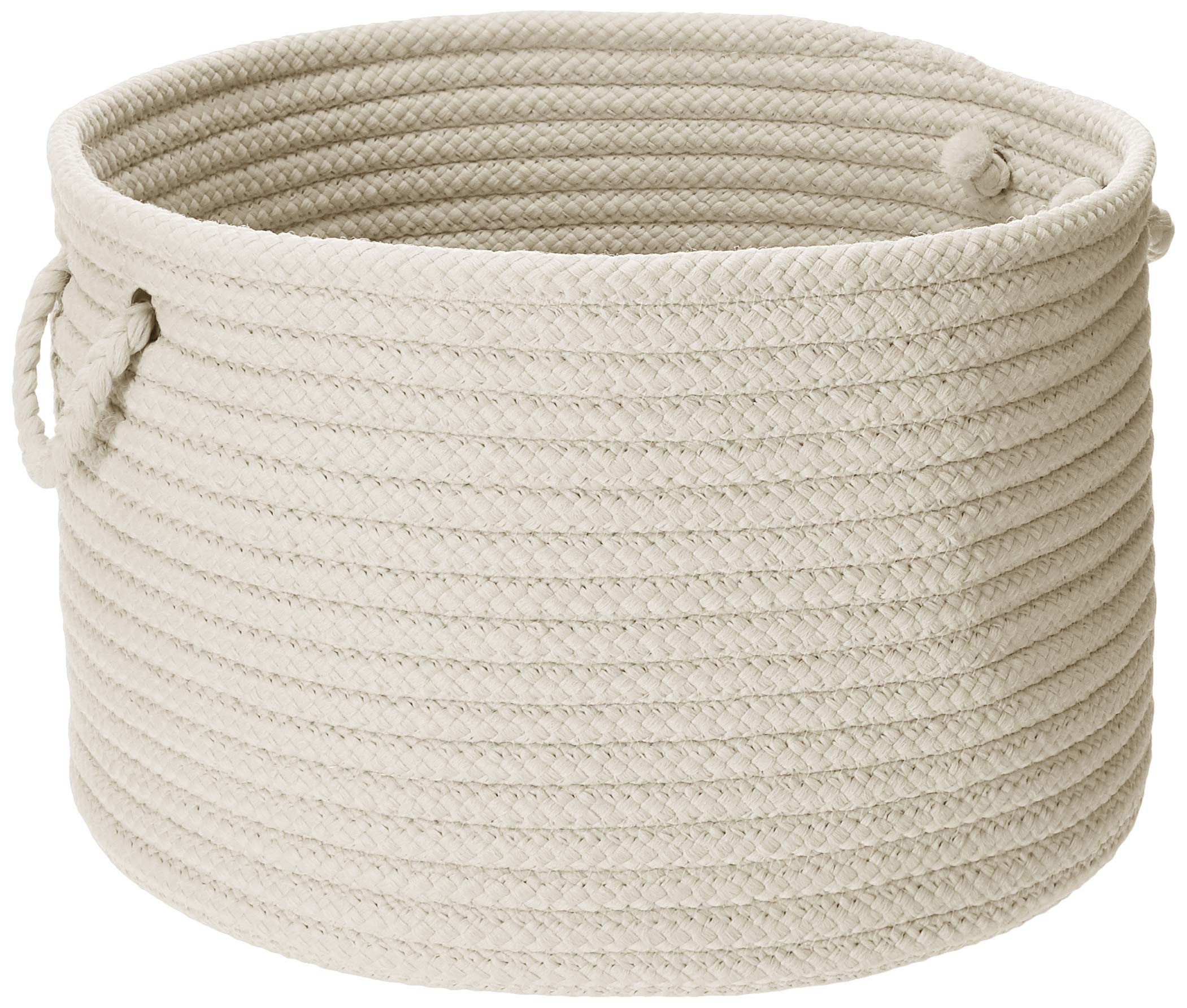 Simply Home Solid Braided Basket, 18"x18"x12", White