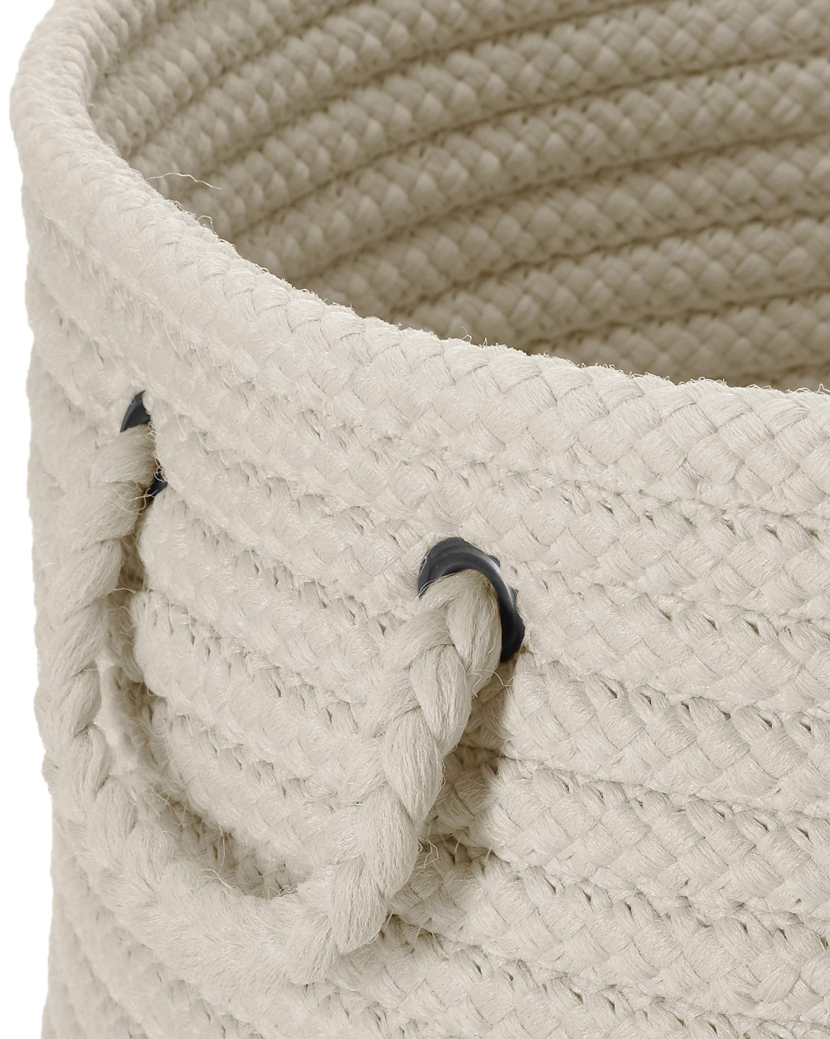 Simply Home Solid Braided Basket, 18"x18"x12", White