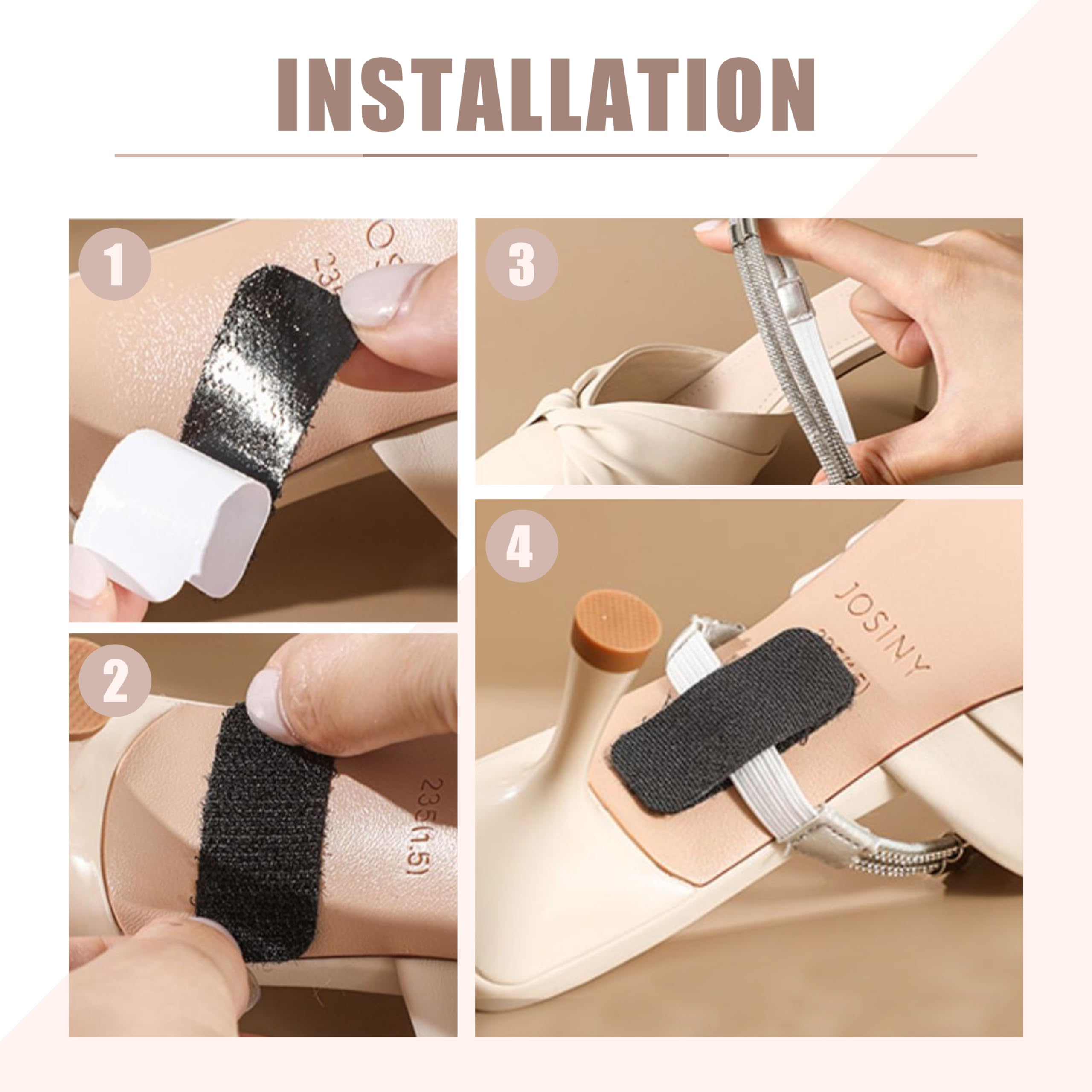 Wabular Elastic High Heels Shoe Straps, Rhinestone Elastic High Heel Anti-Loose Straps, Shoe Straps for Heels Detachable Shoe Straps