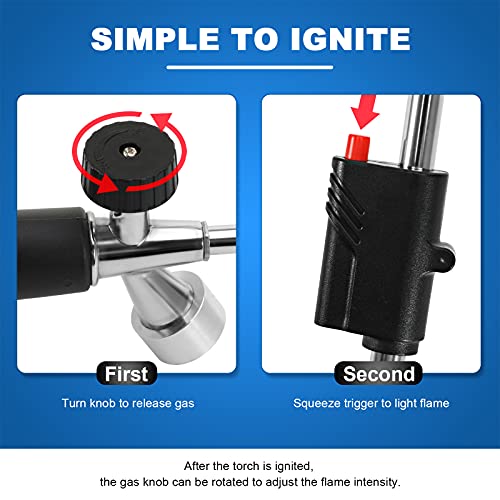 Weed Torch Propane Burner, Blow Torch ,50,000 BTU Propane Torch,Gas Vapor, Self Igniting, Weed Burner with Flame Control Valve and Ergonomic Anti-slip Handle(Fuel Not Included)