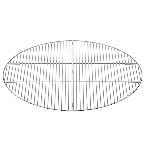 VEVOR Fire Pit Grates, Foldable Round Cooking Grate, Stainless Steel Tight Grid Campfire BBQ Grill with Portable Handle for Outdoor Picnic Party & Gathering, Silver (36 inch-With Handle)