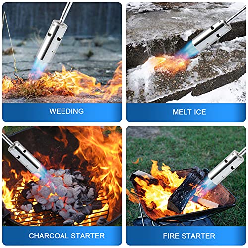 Weed Torch Propane Burner, Blow Torch ,50,000 BTU Propane Torch,Gas Vapor, Self Igniting, Weed Burner with Flame Control Valve and Ergonomic Anti-slip Handle(Fuel Not Included)