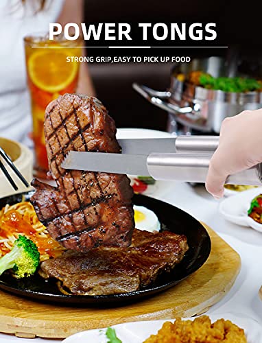 POLIGO Grill Tools Set,25Pcs Stainless Steel Grilling Accessories with Portable Case,Spatula, Tongs&Meat Knives and Fork for Dad Gifts,Professional BBQ Tools Set for Men Outdoor Camping/Backyard