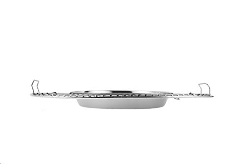 AJinTeby 8835 Gourmet BBQ System Hinged Cooking Grate with 12" Drip Pan for 22.5 inch Weber One-Touch Silver, Bar-B-Kettle, Master-Touch, for Weber Vortex, Barrel 22" Sear Charcoal Grill Accessories