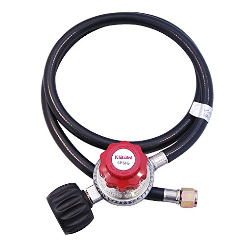 KIBOW 0~5PSIG High Pressure Adjustable Propane Regulator with 4FT Hose-Type 1(QCC 1) Connection-CSA Certified