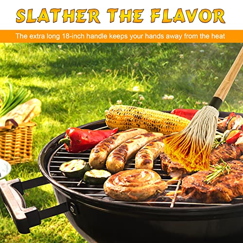 11 Piece Cast Iron Basting Pot and Brush Set Include Sauce Pot & BBQ Mop Basting Brush Grilling Cast Iron Cookware Grilling Accessories Gifts for Men with Food Tongs,Gloves and Brush Refills