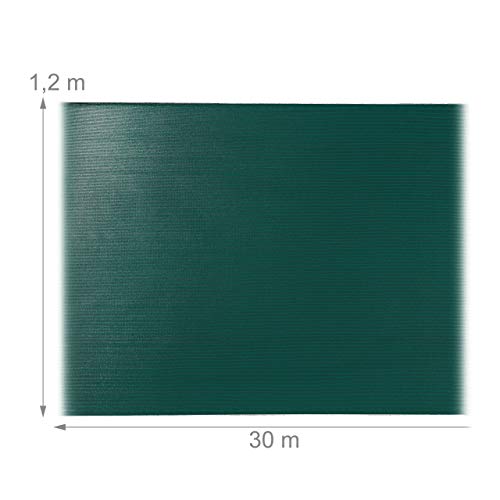 Relaxdays 10028084_1145, Green Fence, Privacy Shield for Fences & Railing, HDPE Net, UV-Resistant, Weatherproof, 1.2 x 30 m, 1,2 x 30 Meter