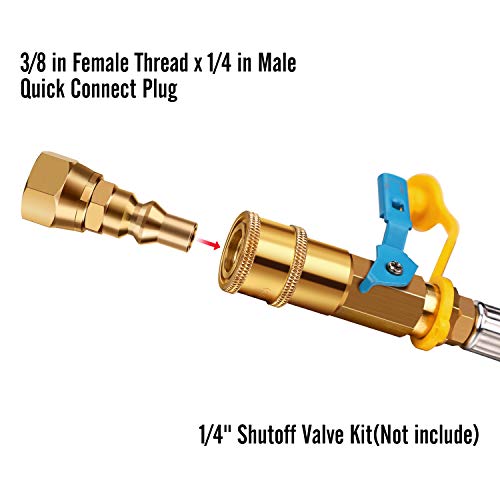 WADEO LP Quick Connect Fittings, 1/4'' RV Propane Quick Connect Fittings for Connecting Low Pressure Gas Appliance Such as Grill, Heater, Fire Pit and RV Quick Connect