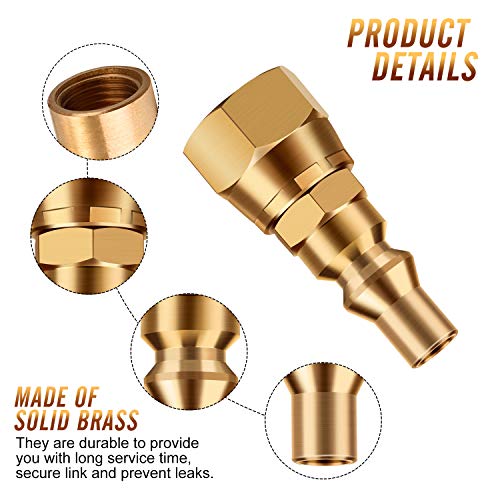 WADEO LP Quick Connect Fittings, 1/4'' RV Propane Quick Connect Fittings for Connecting Low Pressure Gas Appliance Such as Grill, Heater, Fire Pit and RV Quick Connect