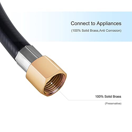 Suppmen Propane Regulator and Hose 2 Feet Universal QCC1 Replacement Hose and Regulator kit for LP Gas Grill 3/8 Female Flare Nut for Heater Fire Pit Stove etc.as Parts and Accessories.