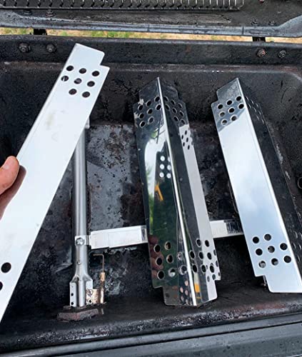 Votenli S9116A(3-Pack) S1678A (3-Pack) 15 1/16" Stainless Steel Heat Plate,Crossover Tubes and Burner Replacement for Gas Grill Models Charbroil 463722313, Charbroil 463722314 and Charbroil 463742111