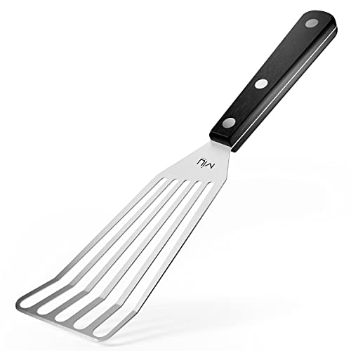 MIU Fish Spatula Stainless Steel, Flexible, Polished Metal, Corrosion Resistant, Kitchen Slotted Turner [Upgraded Version]