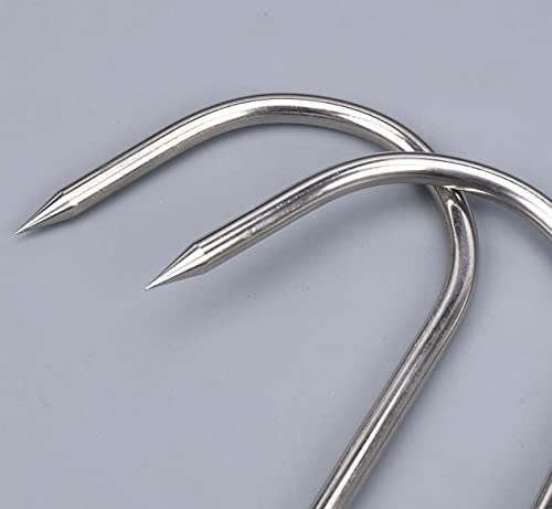 Alele 5 Inch 4mm Meat Hooks Stainless Steel Meat S-Hook for BBQ,Hanging,Smoking,Butchering,Grilling Set of 6 Pack (Meat Hook 5 Inch)