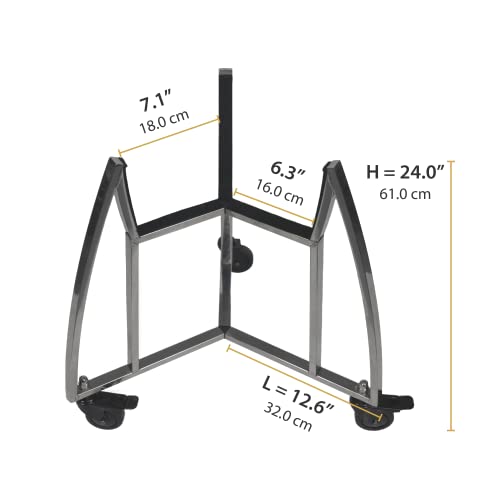 VESSILS Rolling Cart for BBQ Grill β Stainless Steel Egg Holder Compatible with 15 Inch Kamado Grill β Premium Grill Cart for Increased Mobility and Portability β Ideal for Outdoor Cooking