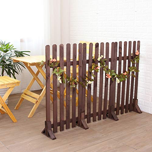 LIXIONG Garden Fence Screen Patio Solid Wood Interlocking Panels Privacy Screen Animal Barrier Restaurants Cut Off Courtyard Plants Growing,8 Size (Color : Brown, Size : 42x30cm)