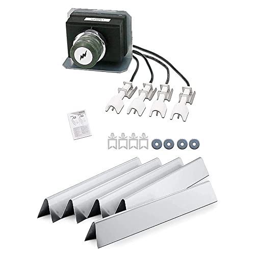 GRISUN 7629 Igniter Kit for Weber Genesis 330 Model 65946, 2011 & Newer (Front Mounted Control Panel) Electronic Igniter, 7620 17.5inch Flavorizer Bars for Weber Genesis 300 Series, SUS-304