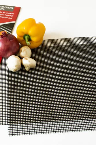 Cestari BBQ Grill Mats Non Stick Grill Toppers- Extra Large Cut to Fit - Pizza Oven Screen - Heavy Duty PFOA Free Grill Mesh Set of 2
