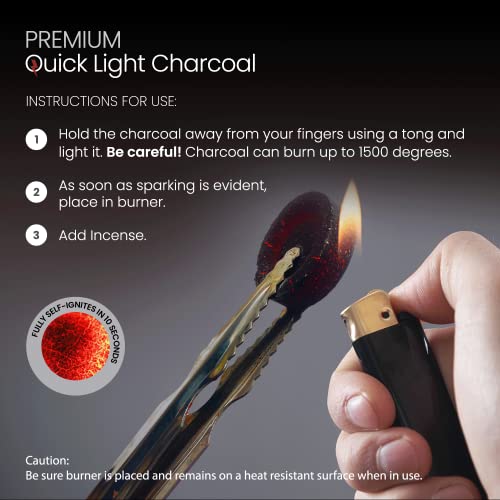*New* Sunlight Premium Charcoal Tablets for Incense - Instant Light - 100 Charcoal Discs - 33mm - Resin Burner Rolls β Pack of 100 Coal Briquettes β Charcoal Burner - Instant Fire Coal - Premium Tier