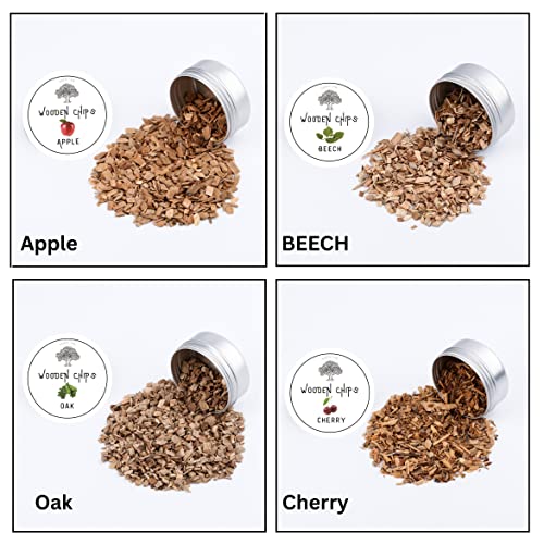 Cocktail Smoker Kit | With Torch and 4 Wood Chips (Apple, Oak, Cheery, Beech)-Old Fashioned Smoker Kit and All in One Whiskey Smoker Kit for Your Home Bar. Bourbon Smoker Kit Gift for Loved Ones