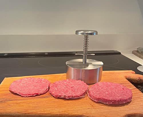 Hanerk XL Burger Press 5 1/2" inch Patty Maker, Easy to Clean Dishwasher Safe, Stainless Steel, 5 1/2 inch Diameter Burger Patty, Grill Tool, Patty Maker, Mold, Thin or Thick