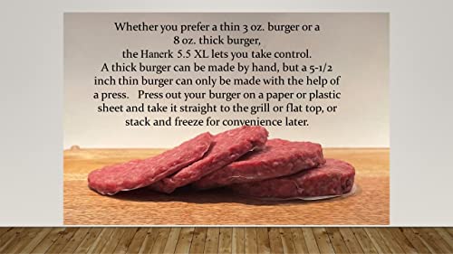 Hanerk XL Burger Press 5 1/2" inch Patty Maker, Easy to Clean Dishwasher Safe, Stainless Steel, 5 1/2 inch Diameter Burger Patty, Grill Tool, Patty Maker, Mold, Thin or Thick