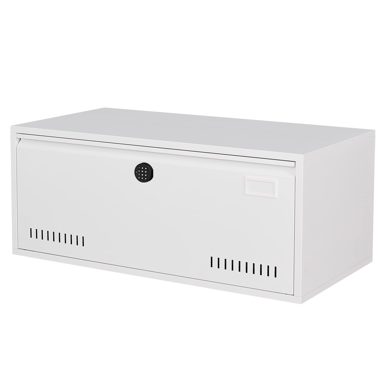Warmiehomy Metal Lateral File Cabinet for Home Office with Electronic Digital Lock White Filing Cabinet Storage Cabinet Organizer fits A4/Letter/Legal Size Printer Stand