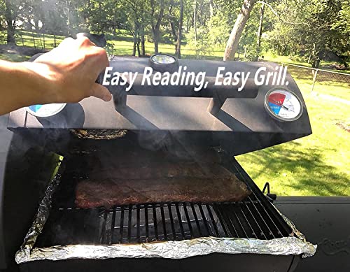 2 Pack BBQ Grill Temperature Gauge, 3 inch Dial Face Charcoal Barbecue Grill Smoker Thermometer Gauge