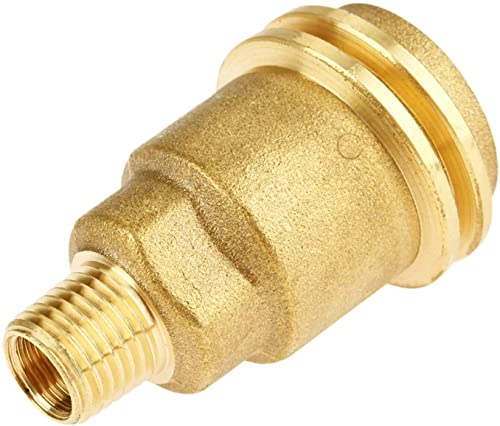 ANPTGHT QCC1 Nut Propane Gas Fitting Adapter with 1/4 NPT Male Threaded Propane Tank Adapter Quick Connect Fittings - Solid Brass QCC1 Propane Hose Adapter fits Camping